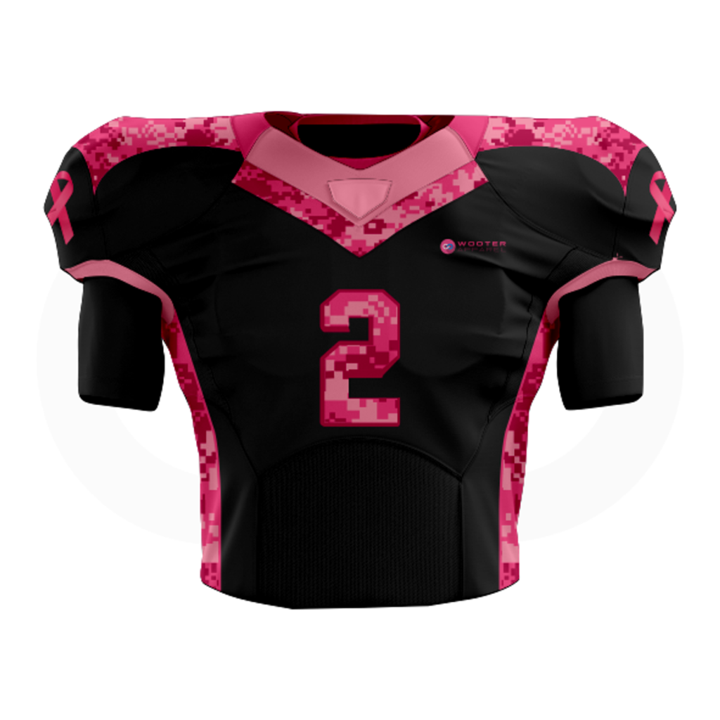 Breast Cancer Football Jersey - Black | Wooter
